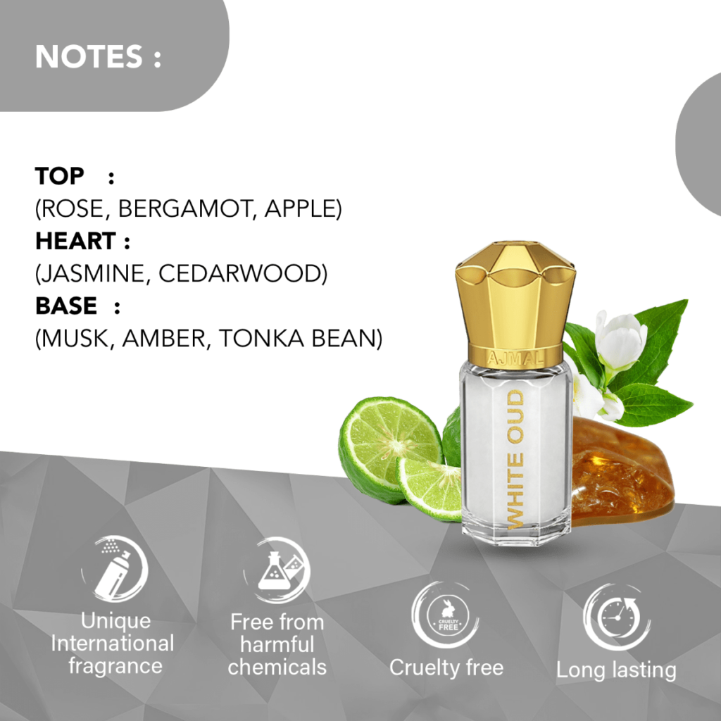 Attar WHITE OUD 5Ml For Unisex By Ajmal india - Ample.pk